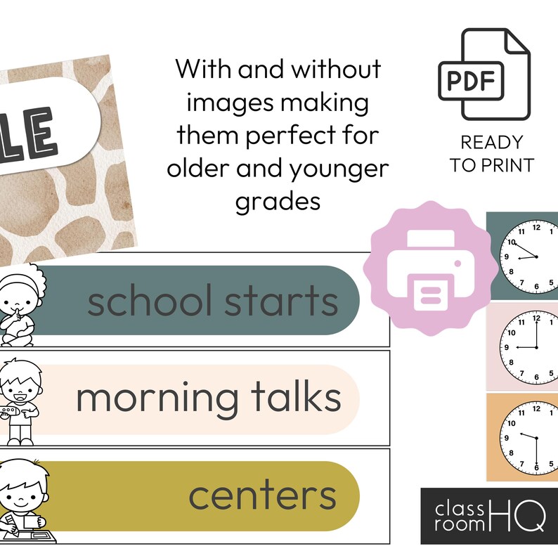 Editable Visual Schedule for Class, Daily Schedule Cards, Classroom ...