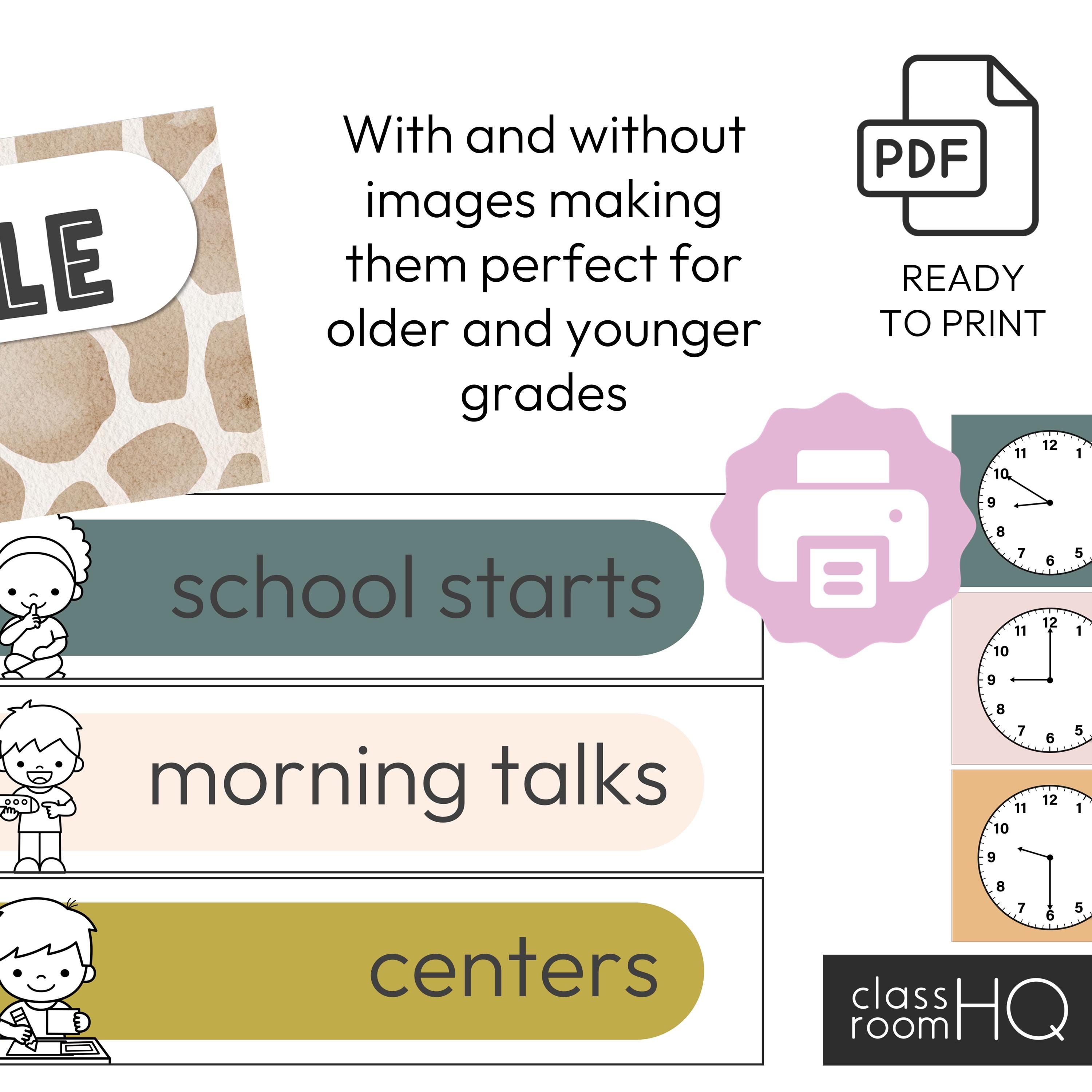 Editable Visual Schedule for Class, Daily Schedule Cards, Classroom ...