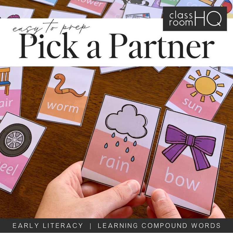 Pick A Partner Compound Word Partner Cards Pack - Etsy