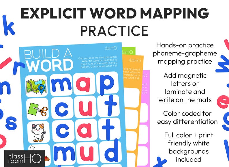 Build A Word CVC CVCC CCVC Cvce Word Work Phonics Pack - Science of ...