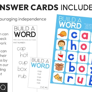 Build A Word CVC CVCC CCVC Cvce Word Work Phonics Pack - Science of ...