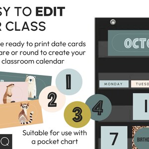 Wild Zoo Animal Theme Editable Classroom Calendar Kit ZOO TALES ...