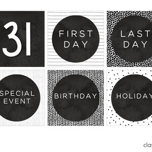 Neutral Classroom Decor Large Classroom Calendar | B+W NEUTRALS ...