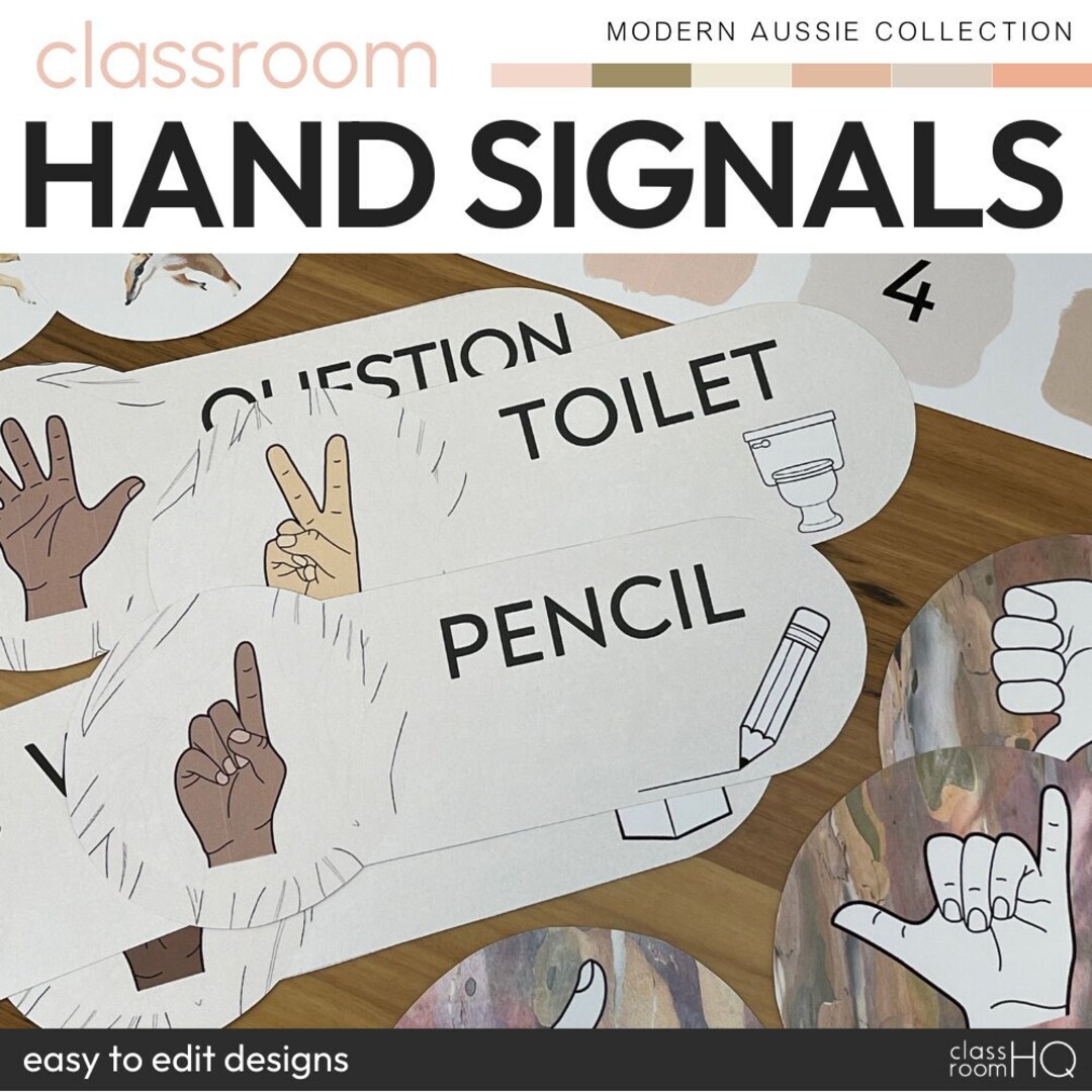 MODERN AUSSIE Hand Signal Posters | Australian Themed Classroom Decor ...
