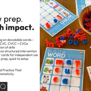 Build A Word CVC CVCC CCVC Cvce Word Work Phonics Pack - Science of ...