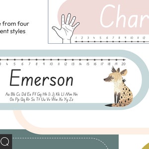 Wild Animal Zoo Theme Classroom Decor Student Desk Name Labels | ZOO ...