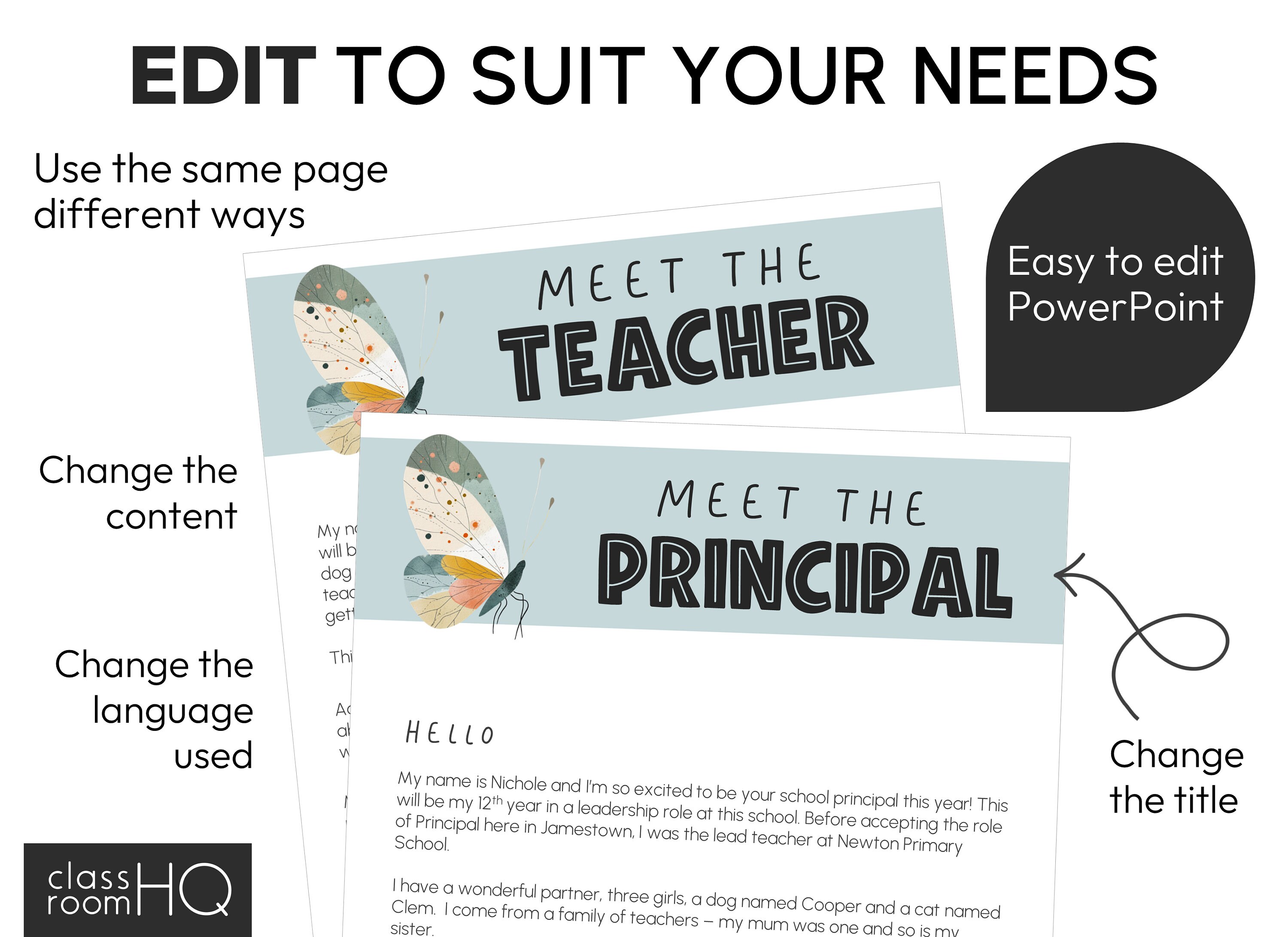 Wild Animal Zoo Theme Editable Meet the Teacher Templates and Class ...