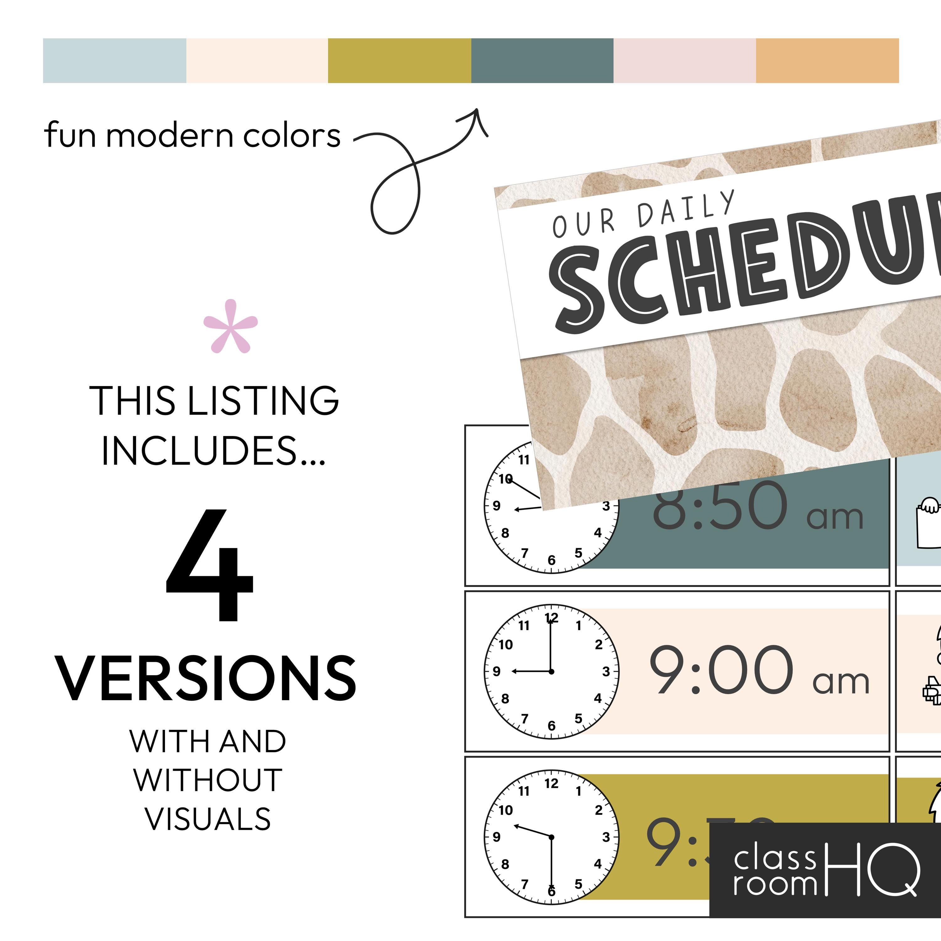 Editable Visual Schedule for Class, Daily Schedule Cards, Classroom ...