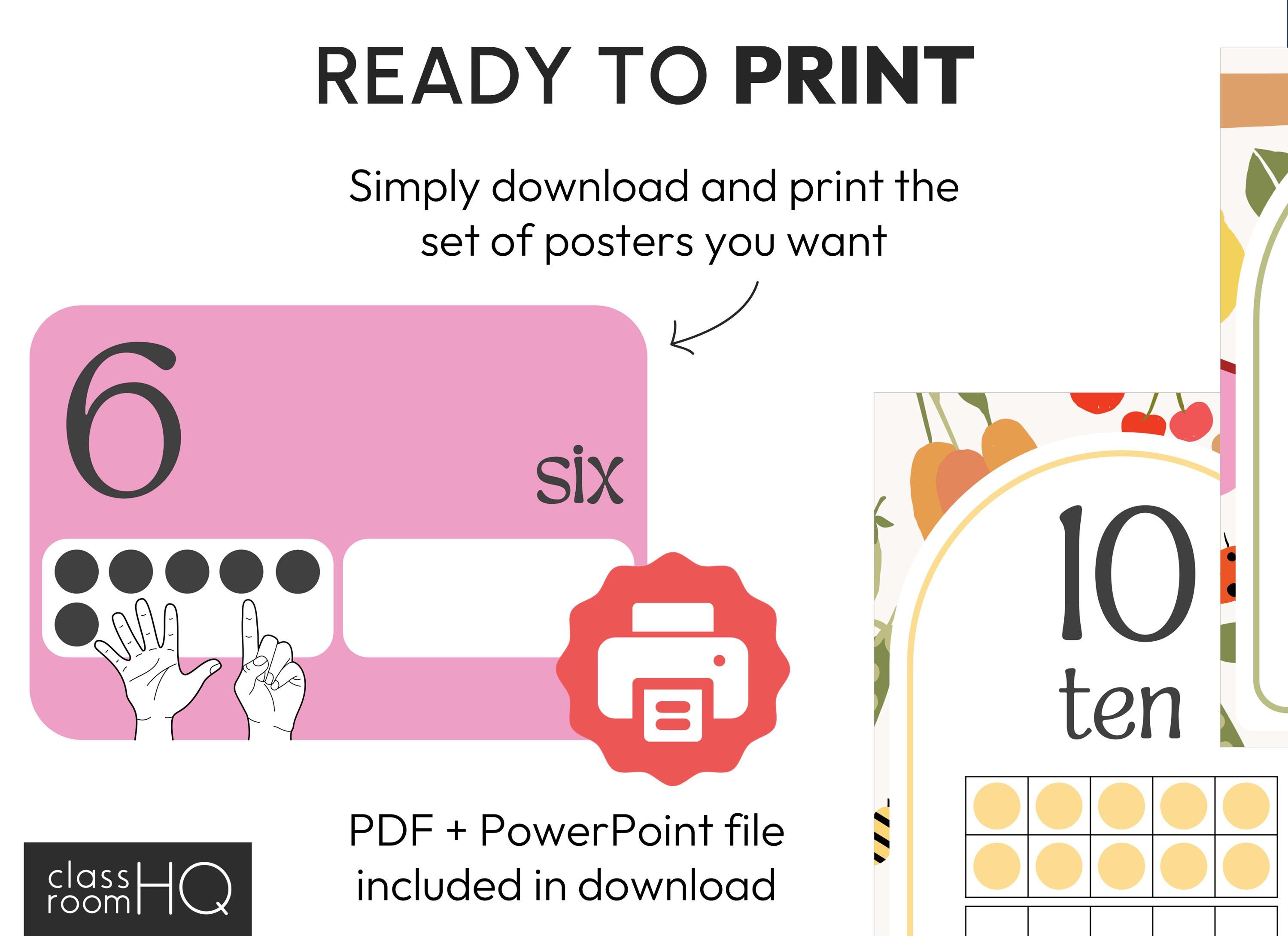 Editable Number Posters | SPRING GARDEN Classroom Decor | Modern Pastel ...