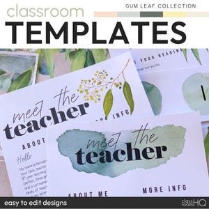 Australian Eucalyptus Theme Editable Meet the Teacher Templates and ...