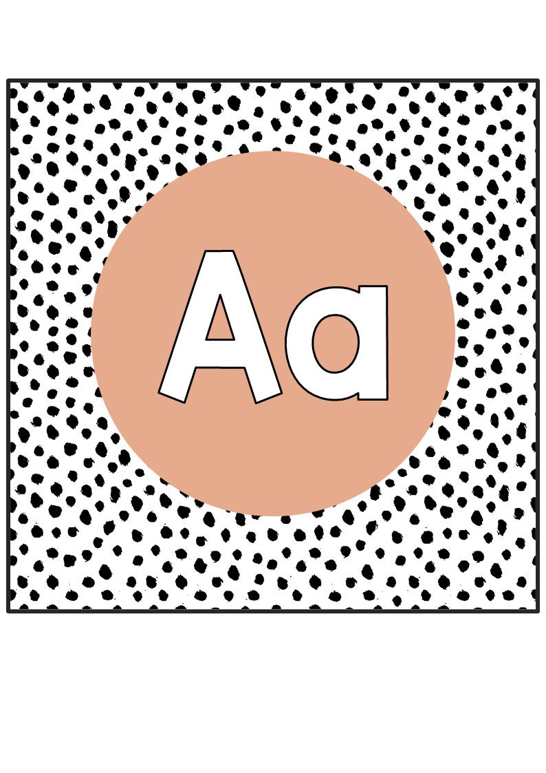 Neutral Classroom Decor Editable Alphabet Posters | B+W NEUTRALS ...