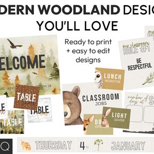 Woodland Forest Theme Classroom Decor Bundle | INTO THE WOODS - Etsy