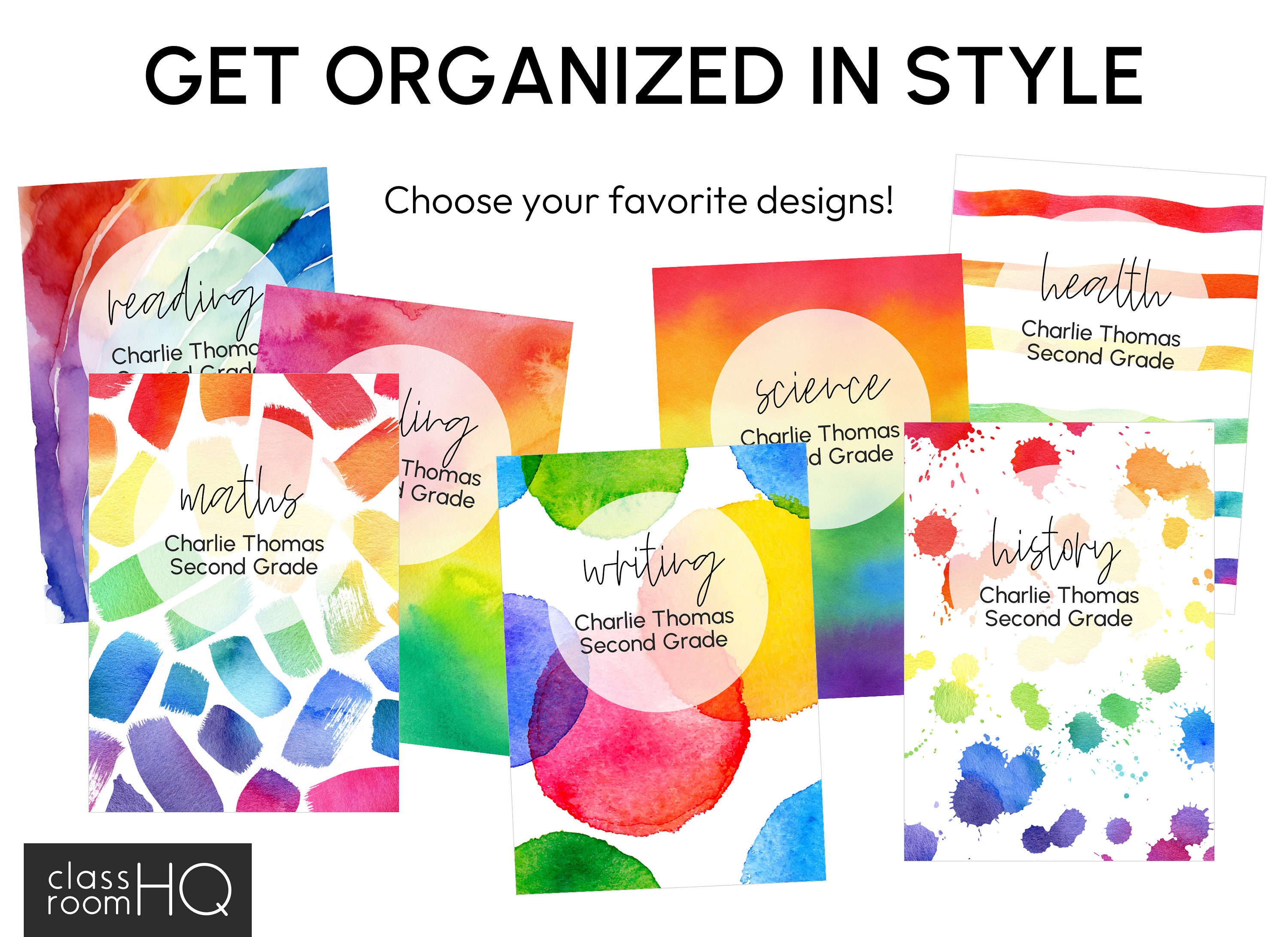 Editable Binder Covers + Student Book Covers Pack | WATERCOLOR PAINT ...