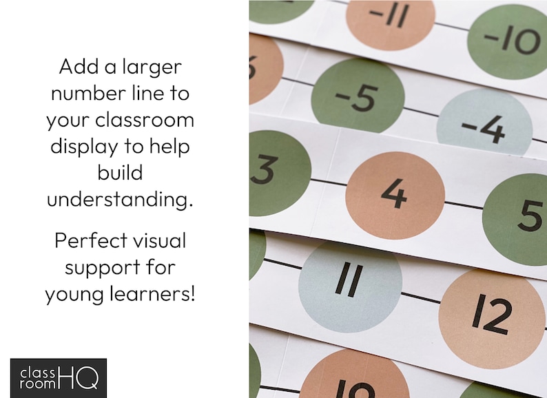 Editable Number Line Classroom | Math Wall Counting Display | Neutral ...