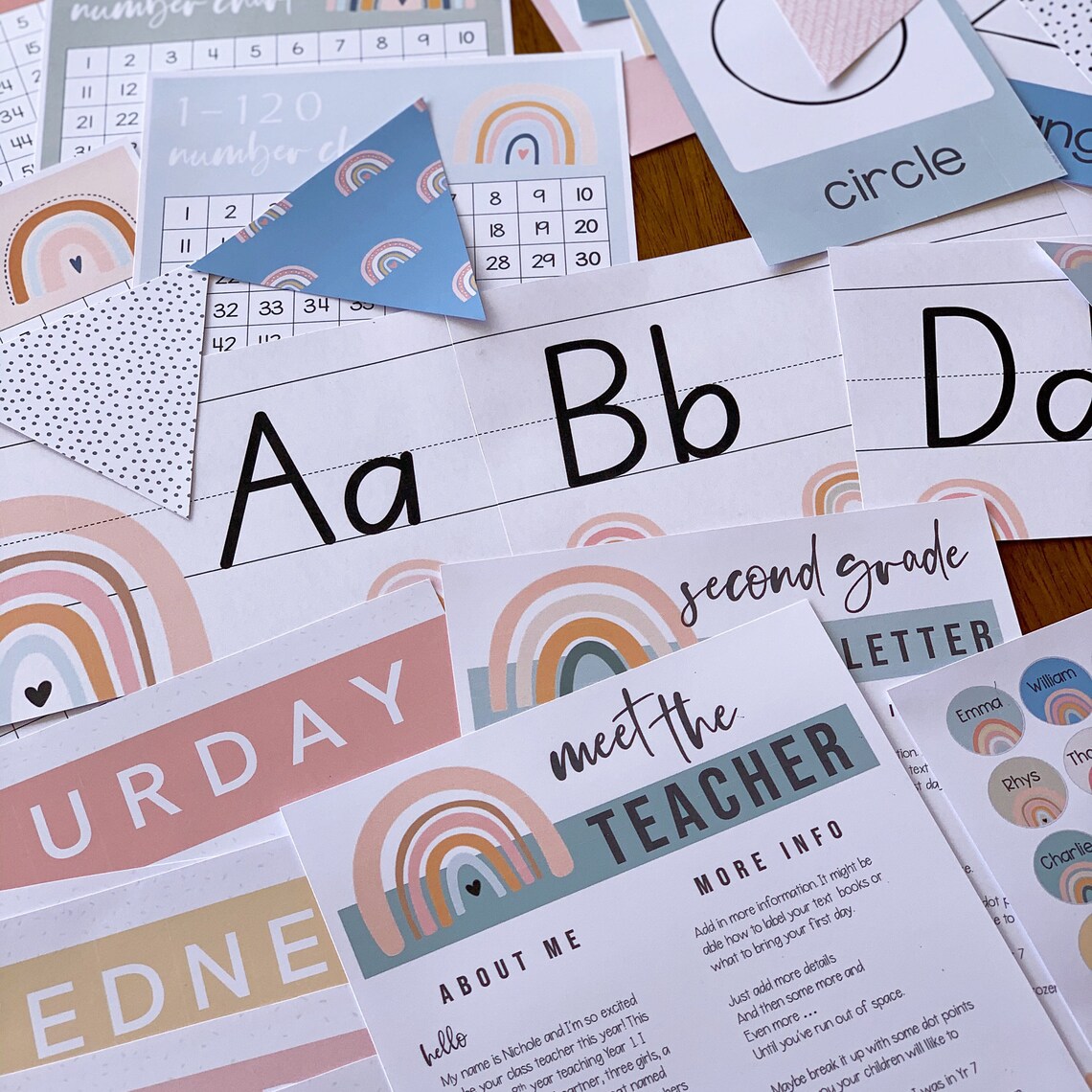 Modern BOHO RAINBOW Classroom Decor Complete Bundle | Etsy