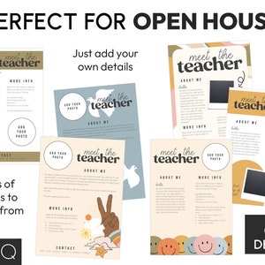 Retro Theme Vintage Rainbow Classroom Decor Editable Meet the Teacher ...