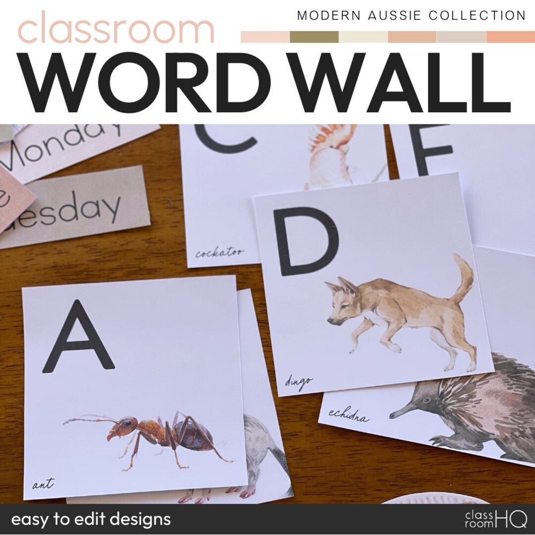 MODERN AUSSIE Word Wall + Headers Pack | Australian Themed Classroom ...