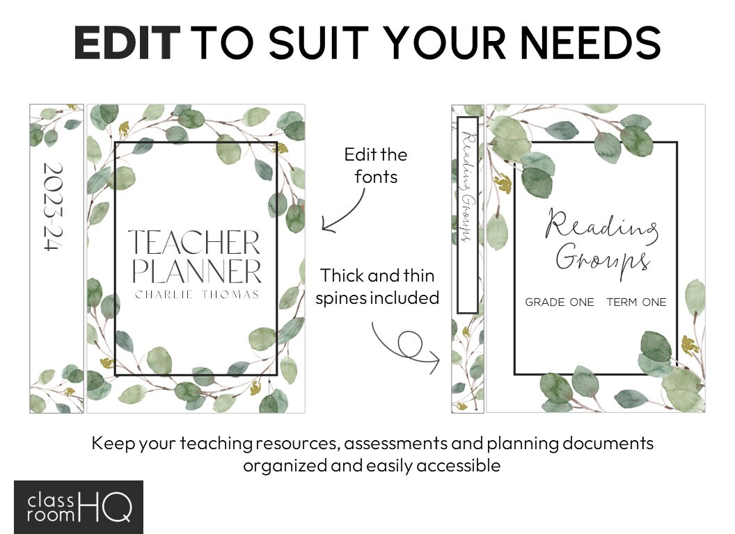 Rustic Farmhouse Classroom Decor Editable Binder Covers + Student Book ...