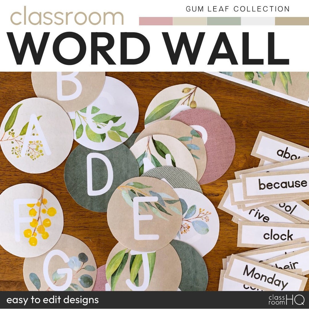 GUM LEAF Word Wall Pack | Eucalyptus Class Theme - Etsy