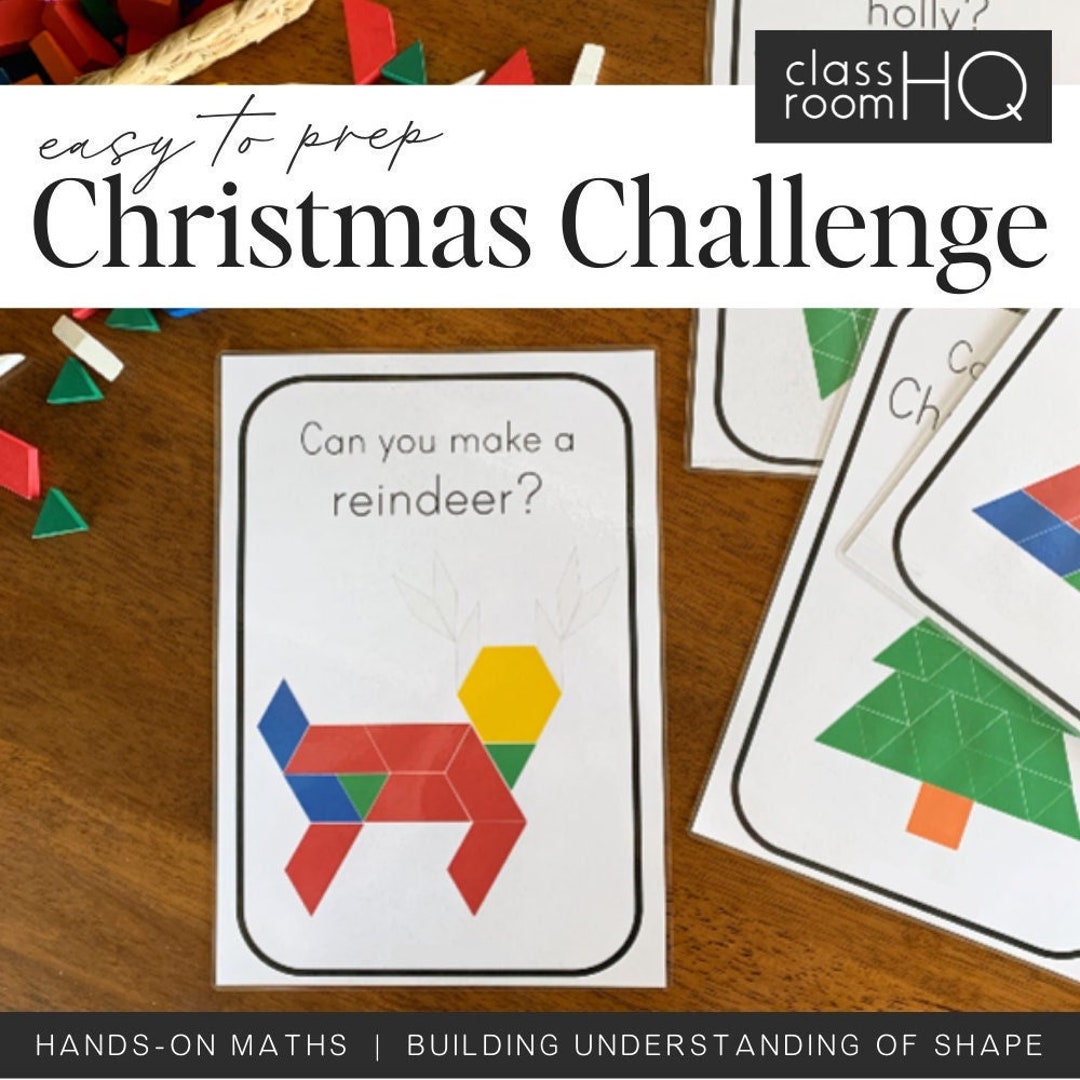 Christmas STEM Pattern Block Challenge Cards - Etsy UK