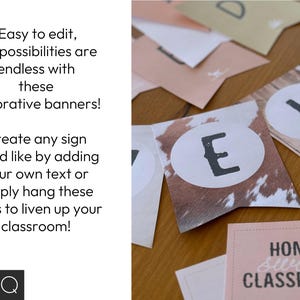 Vintage Southwestern Rustic Boho Editable Bulletin Board Bunting Pack ...