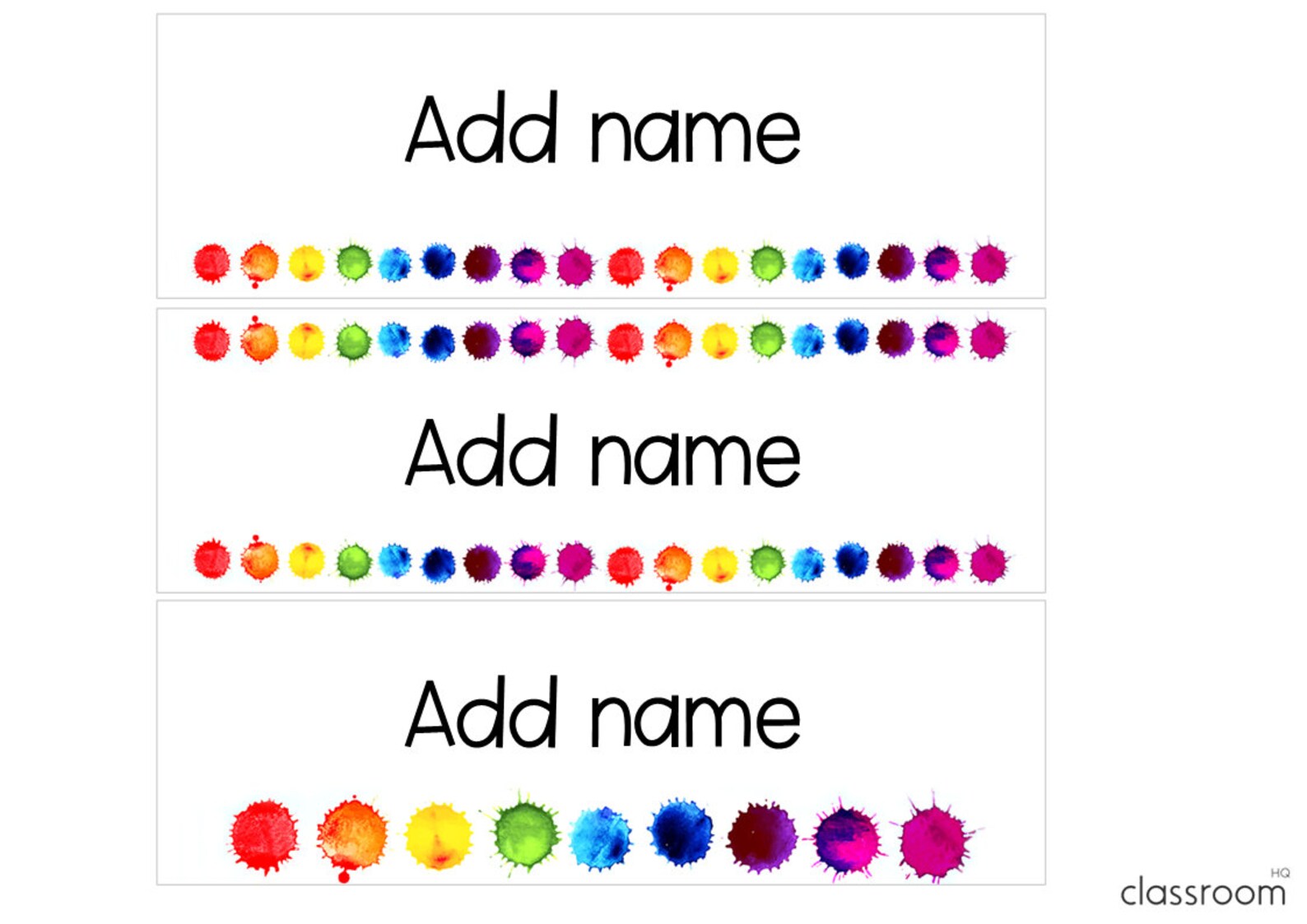 Watercolor Rainbow Theme Classroom Decor Editable Student Desk Labels ...