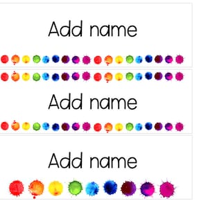Watercolor Rainbow Theme Classroom Decor Editable Student Desk Labels ...