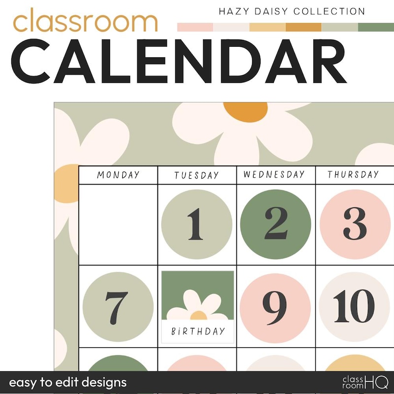 Calm Daisy Classroom - Etsy Hong Kong