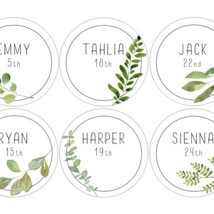 Botanical Greenery Theme Editable Class Birthday Bulletin Board Display ...