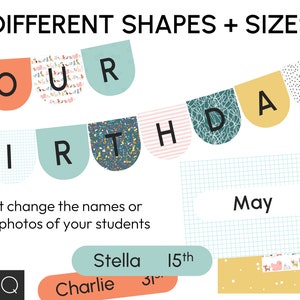 Dog Themed Modern Editable Class Birthday Bulletin Board Display Pack ...