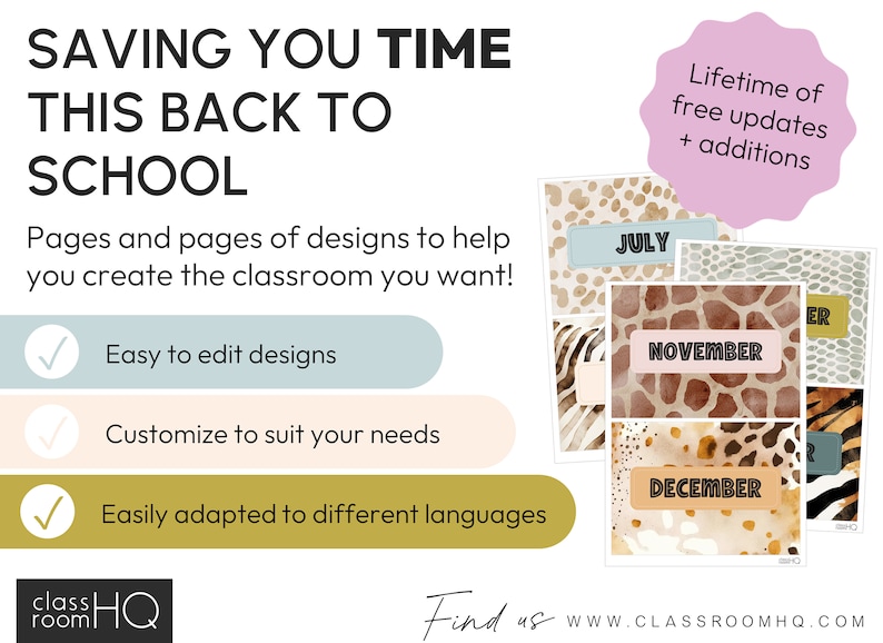 Wild Animal Zoo Theme Editable Class Birthday Bulletin Board Display ...