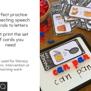 CVC Word Work - Initial, Medial + Final Sound Cards | Science of ...