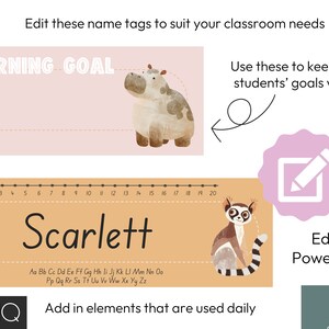 Wild Animal Zoo Theme Classroom Decor Student Desk Name Labels | ZOO ...