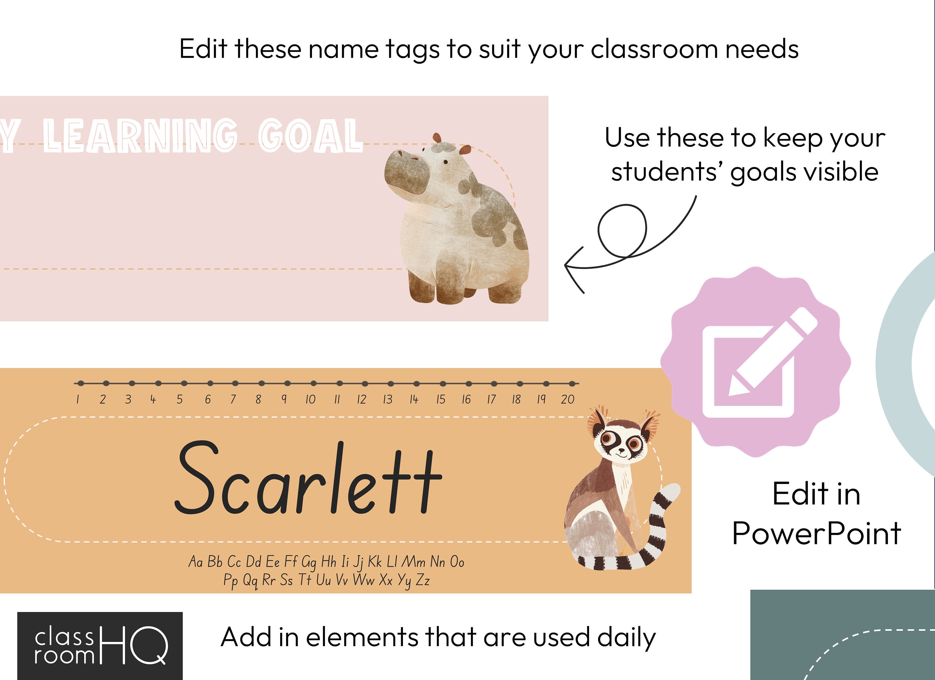 Wild Animal Zoo Theme Classroom Decor Student Desk Name Labels | ZOO ...