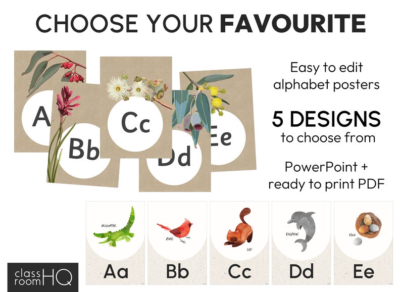 AUSSIE FLORA Alphabet Posters | Australian Eucalyptus Classroom Decor ...