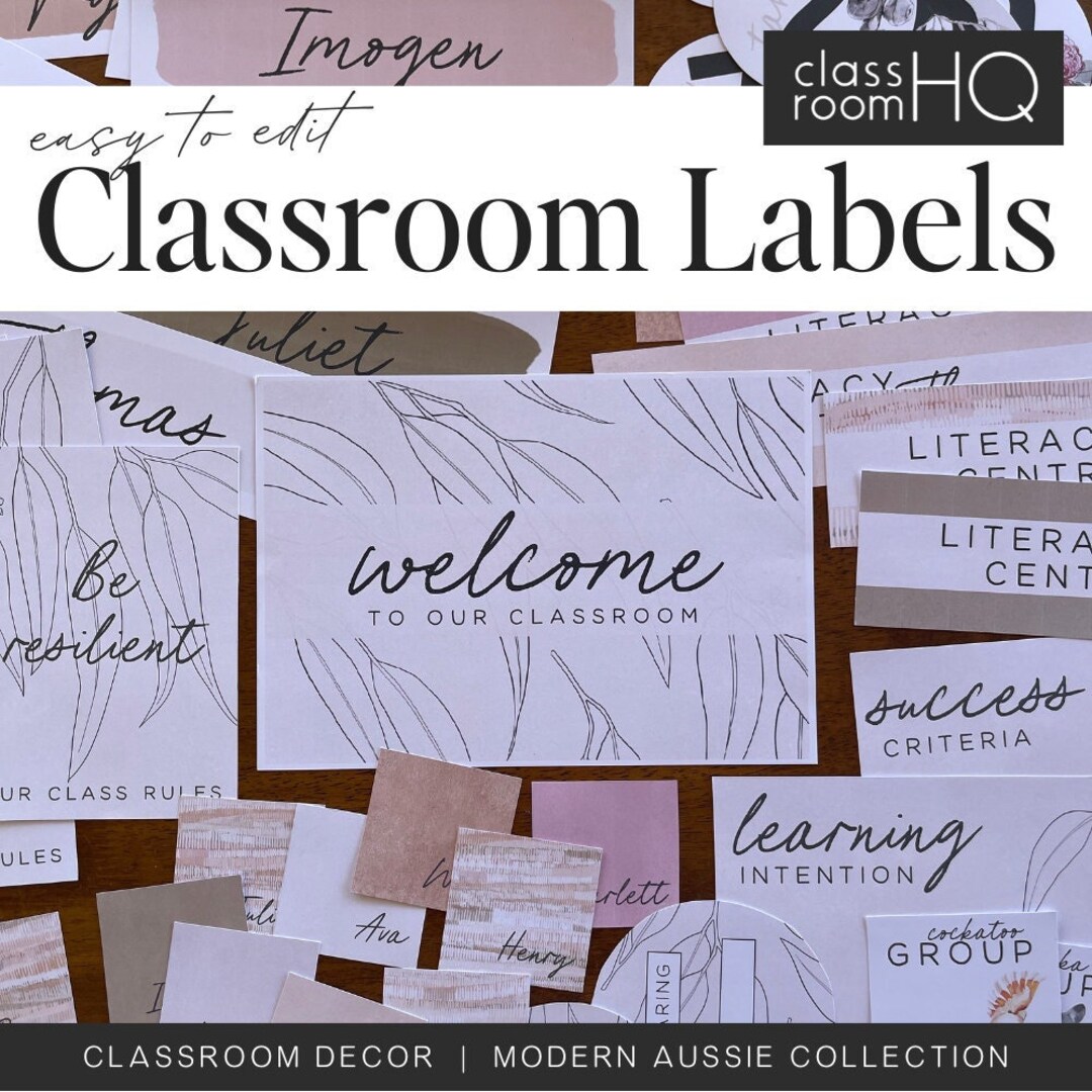 MODERN AUSSIE Classroom Labels Signs Pack - Etsy
