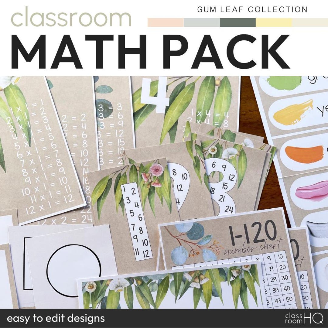 GUM LEAF Math Resources Pack | Eucalyptus Class Theme - Etsy