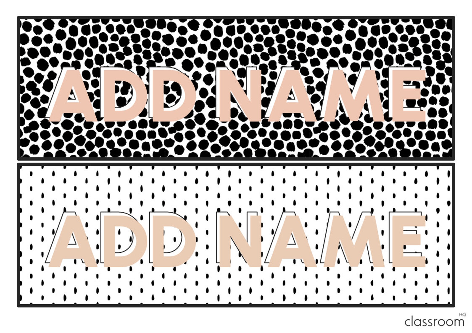 Neutral Classroom Decor Editable Student Desk Plates | B+W NEUTRALS ...