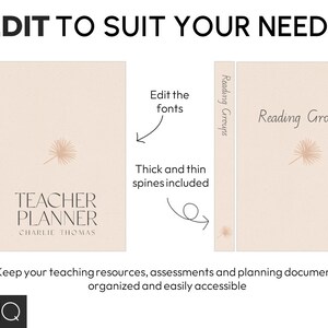 Modern Neutral Boho Theme Classroom Decor Editable Binder Covers and ...