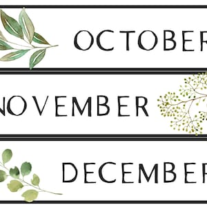 Botanical Greenery Theme Classroom Decor Large Classroom Calendar ...