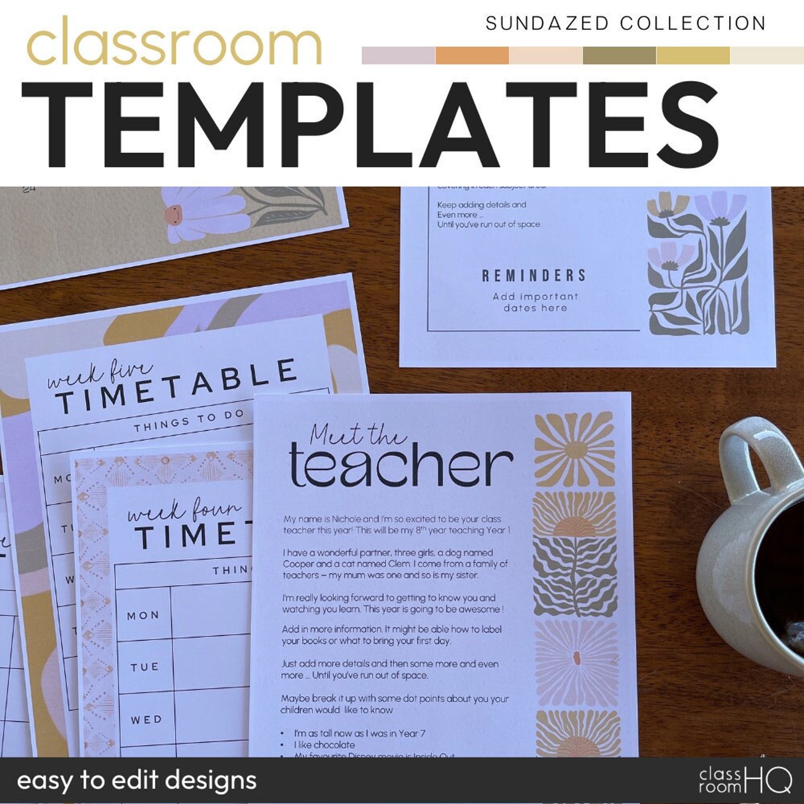 Groovy Vintage Retro Classroom Decor Theme Editable Meet the Teacher ...