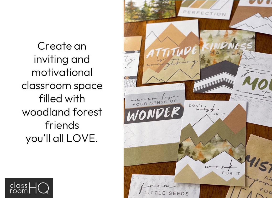 Woodland Forest Theme Classroom Decor Inspirational Classroom Posters ...