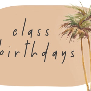 Calm Classroom Neutral Theme Editable Class Birthday Bulletin Board ...