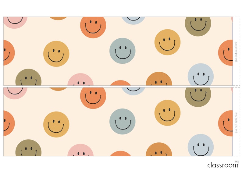 Retro Theme Vintage Rainbow Classroom Decor Bulletin Board Borders ...