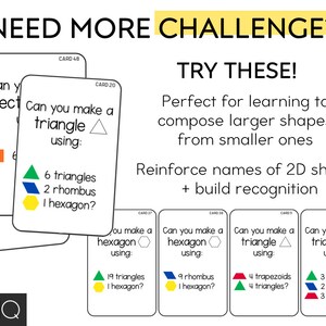 2D Shape Pattern Block STEM Challenge Cards - Etsy