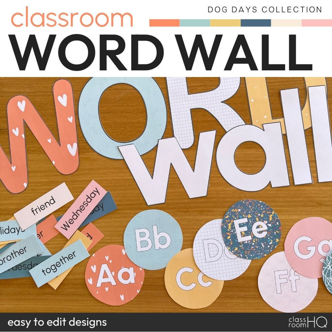DOG DAYS Word Wall Pack | Dog Themed Classroom Decor - Etsy