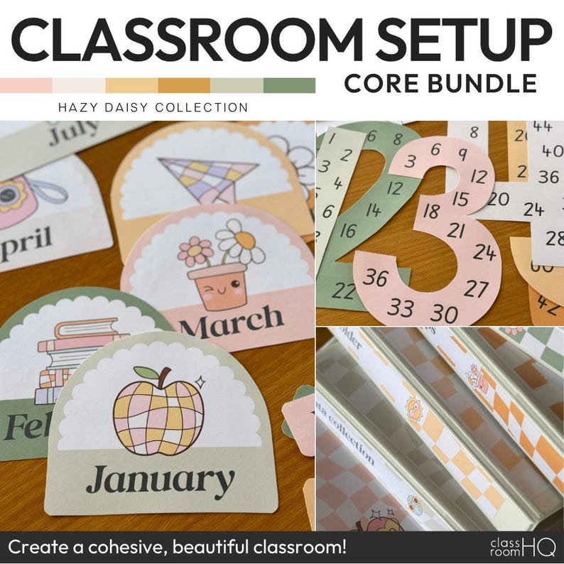 Retro Daisy Classroom Decor Bundle | Editable Calm Classroom Setup ...