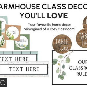 Botanical Greenery Theme Classroom Decor Class Labels + Signs Pack ...