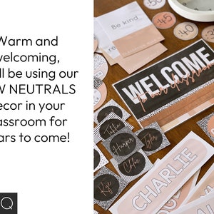 Neutral Classroom Decor Editable Class Labels + Signs Pack | B+W ...