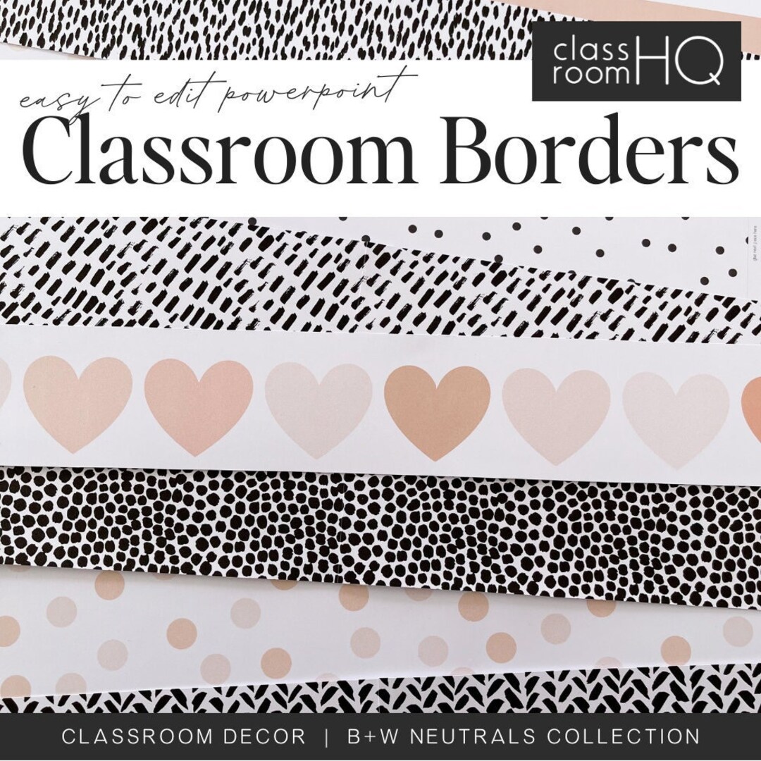 BW NEUTRALS Classroom Borders Pack - Etsy Canada